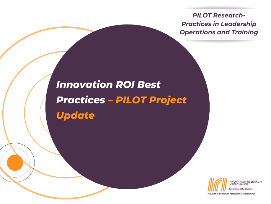 Innovation ROI Best Practices – PILOT Research Project Update ...